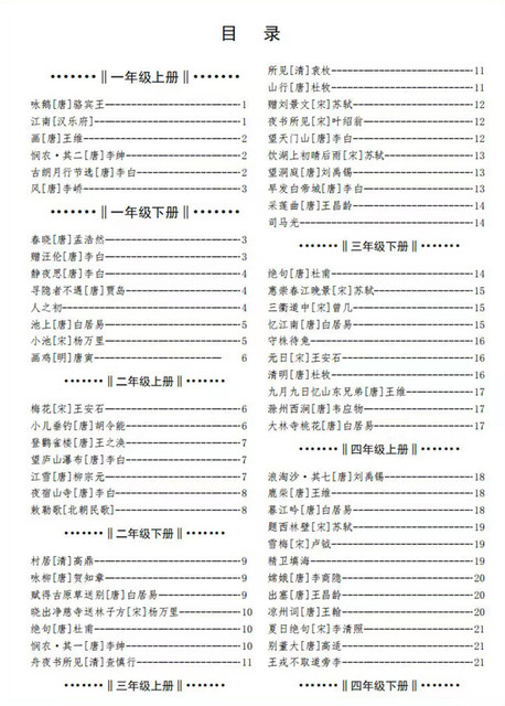 Primary school students' ancient poetry, classical Chinese, regular ...