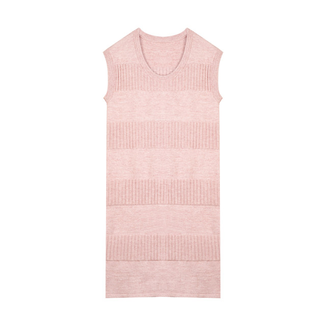 Arctic velvet loose U -neiler sleeveless knitted dress female long ...