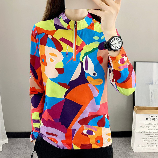 Ice silk printed quick-drying clothing women's T-shirt spring and ...