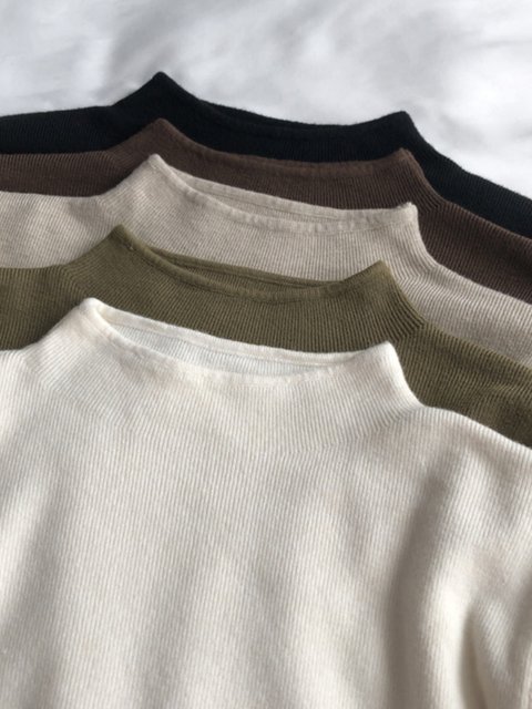 Five-color practical/half-collar slim-fit inner sweater with elasticity ...