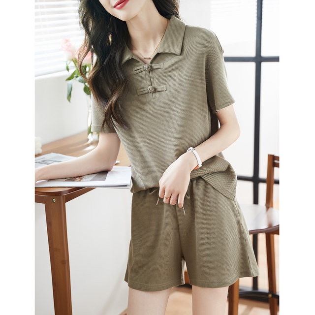 Mohan Yimei retro buckle suit 24 summer new elastic waistband age ...