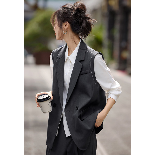 Mo Yan Yi Gray Series Quality Tong suit Jet 2024 Autumn New Temperament ...