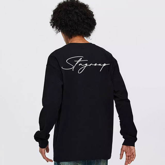 STA brand letter Basic printing long sleeves spring autumn national ...