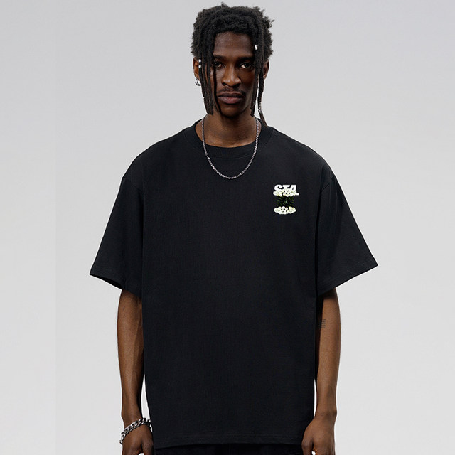 STA national trendy romantic rose short-sleeved T-shirts for men and ...