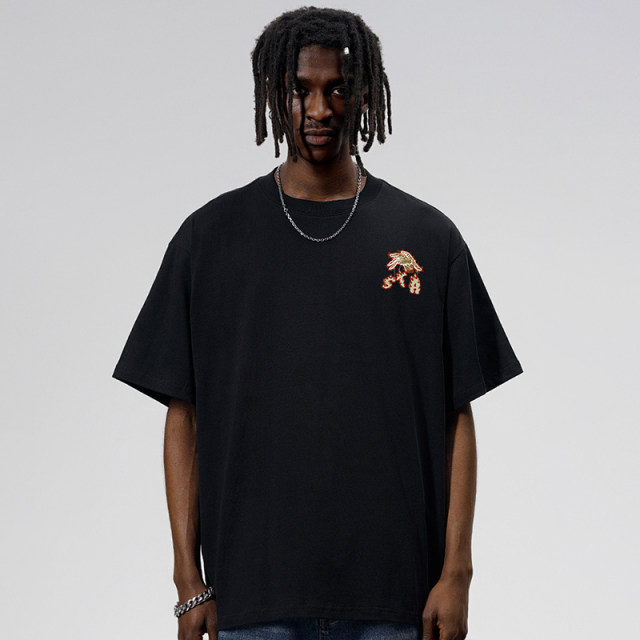 STA national fashion finger pull flame short-sleeved T-shirts for men ...