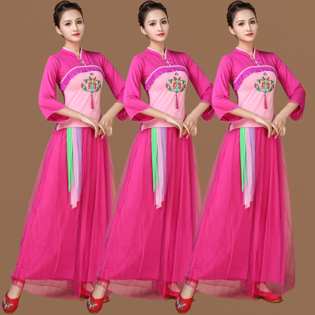 Spring and Autumn Square Dance Costumes New Style Ethnic Style ...