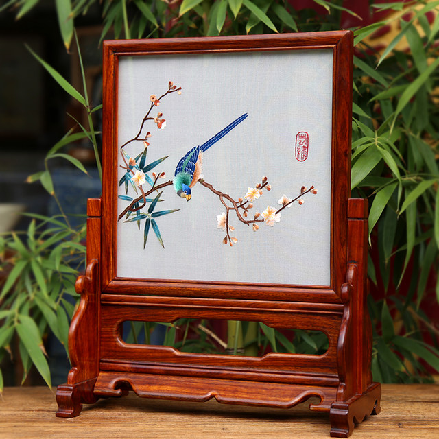 Shu embroidery, double-sided embroidery of flowers and birds, hand ...