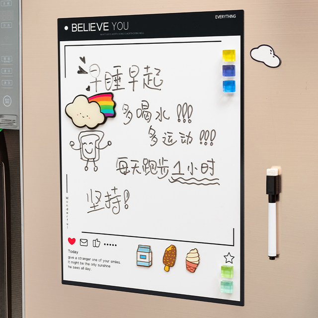 Fridge Magnet Message Board Erasable Magnetic Sticker Notes ...