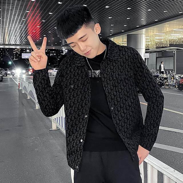 Jacket men's trendy brand Internet celebrity handsome slim embroidered ...
