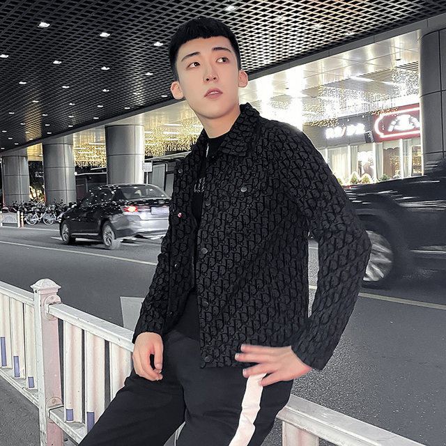 Jacket men's trendy brand Internet celebrity handsome slim embroidered ...