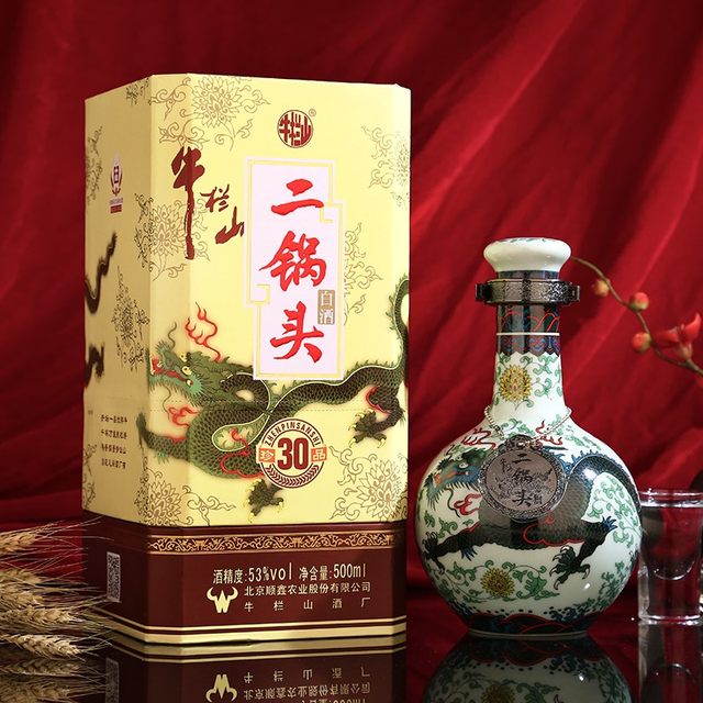 6 bottles of Beijing Niulanshan Erguotou 53% Qinglong Treasure Thirty ...