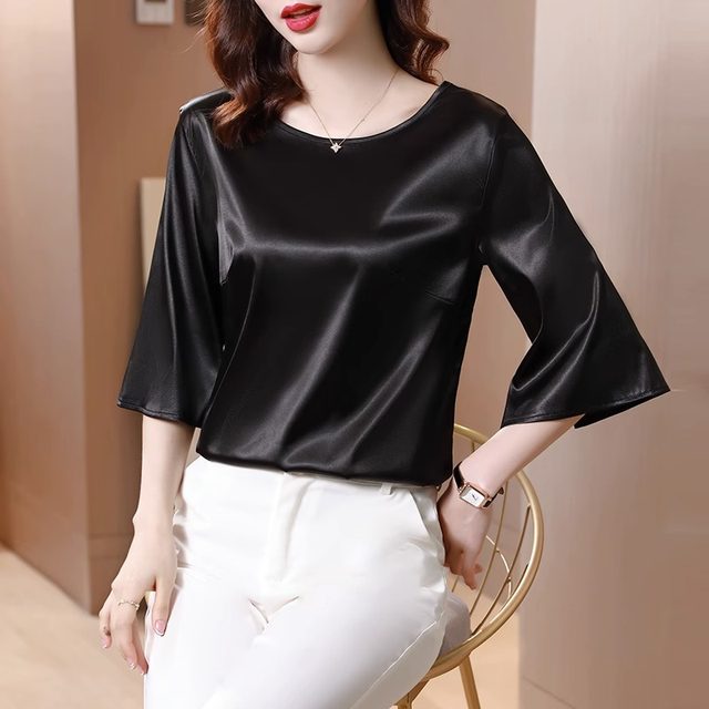 Hangzhou big brand heavyweight silk women's mulberry silk top summer ...