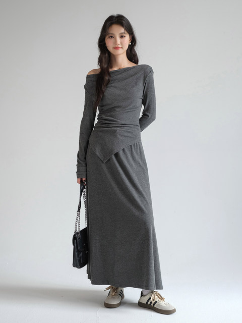 Lan Ruo Shui 2025 new large size spring clothes, shoulders irregular ...