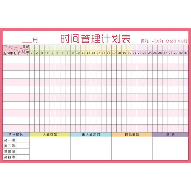 Time Management Learning Time Planning Format Wall Sticker Children's ...