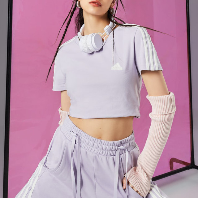 Adidas Women's 2024 Summer Slim Short Versatile Round Neck Sports ...