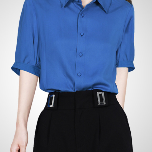 Simple and fashionable French fashionable shirt for women 2025 summer ...