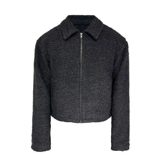 JCAESARWOOLJACKET terry wool jacket with special texture, shoulder armor structure, short and ...