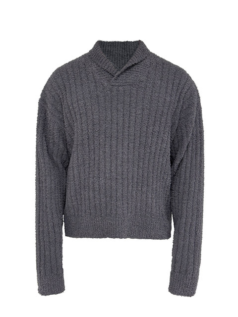 JCAESAR SWEATER green fruit collar sweater, towel texture, purple tone, cool gray color, high weight