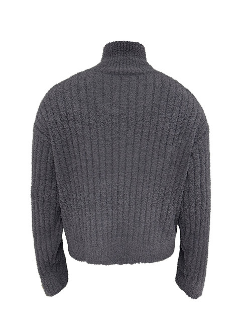 JCAESAR SWEATER green fruit collar sweater, towel texture, purple tone, cool gray color, high weight