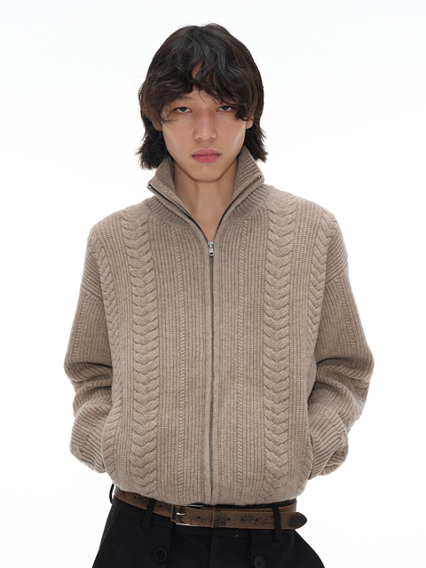 JCAESAR WHEAT SWEATER wheat ears zipper sweaters are very broad -fitted version of flower type ...
