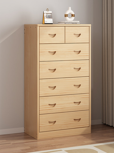 Solid wood storage drawers simple multi-functional pine wood with three ...