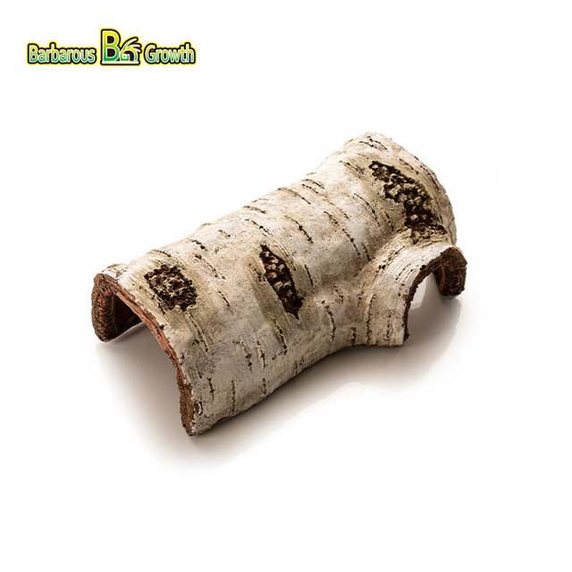 Reptile Artificial Birch Wood Hiding Cave Reptile Box Gecko Lizard ...