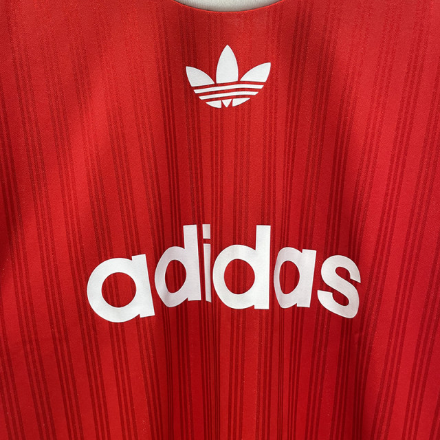 Adidas Clover men's tops 2024 spring loose short-sleeved football style ...