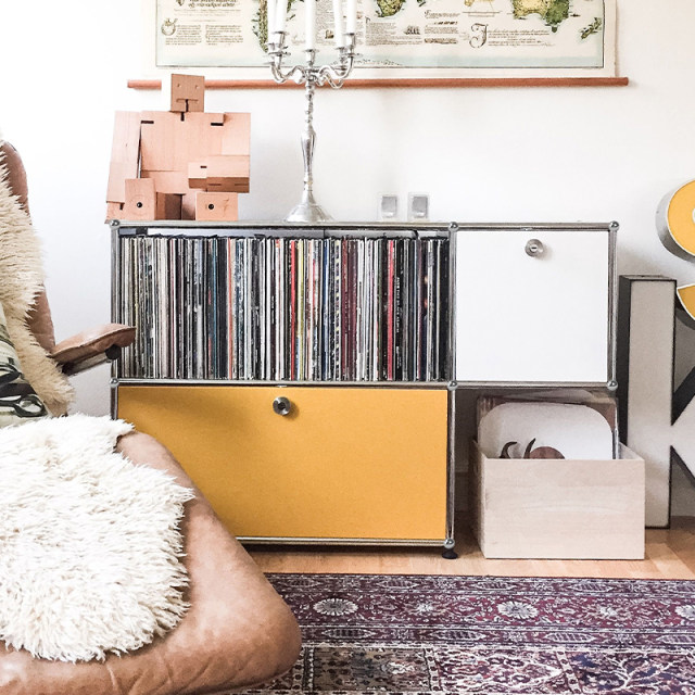 Middle -aged USM Stainless Steel Counter Cabinet Living Room Module ...