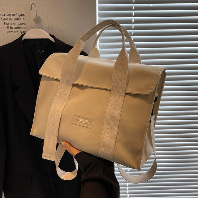 Canvas Bag Women's Large Capacity 2024 New Simple Casual Crossbody ...