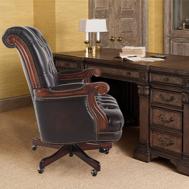 American leather solid wood boss chair lift swivel chair office chair ...