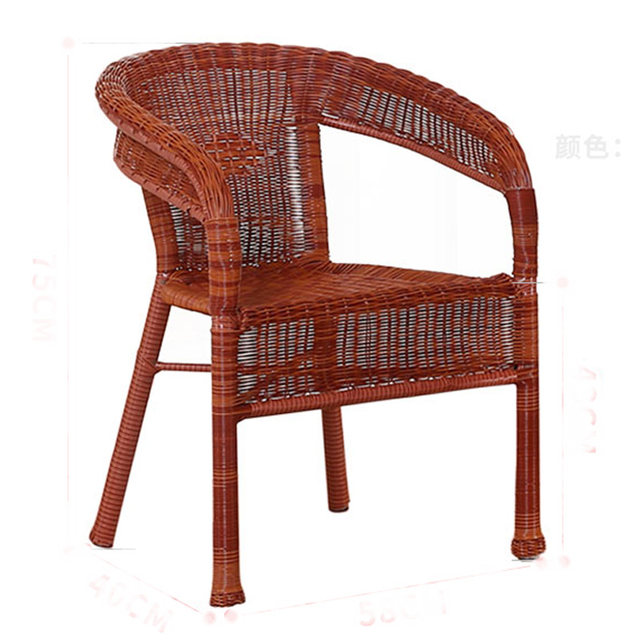 Balcony small rattan chair single armrest chair weaving household ...