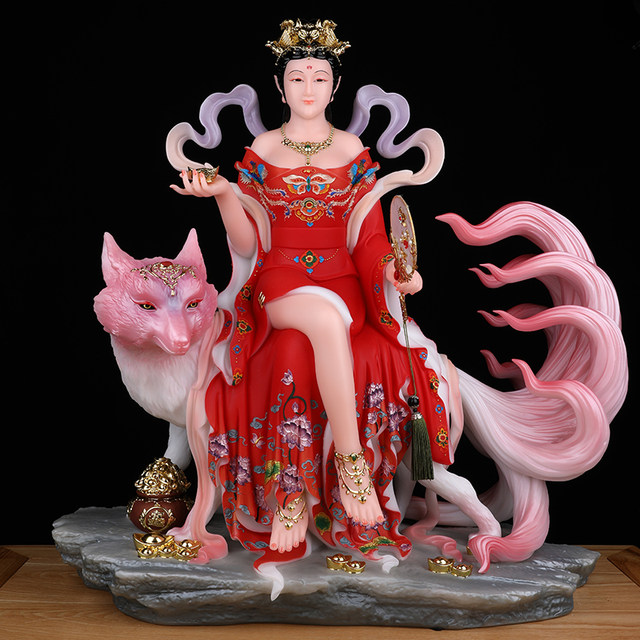 White marble new nine-tailed goddess nine girls statue body home nine ...
