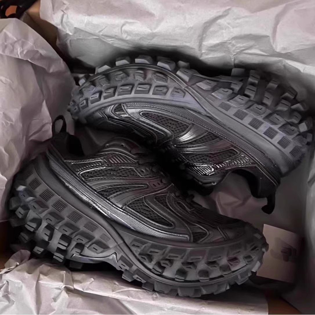 Leather Paris tire shoes for women's thick-soled heightened daddy shoes ...