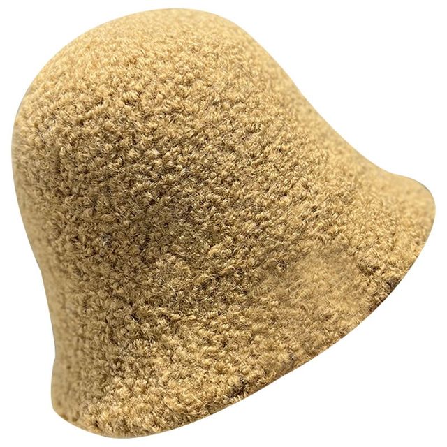 Black hat without makeup, small bucket hat with big face, warm plush ...