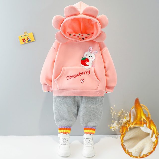 Girls' autumn and winter set 2024 new one -year -old one -year -old ...