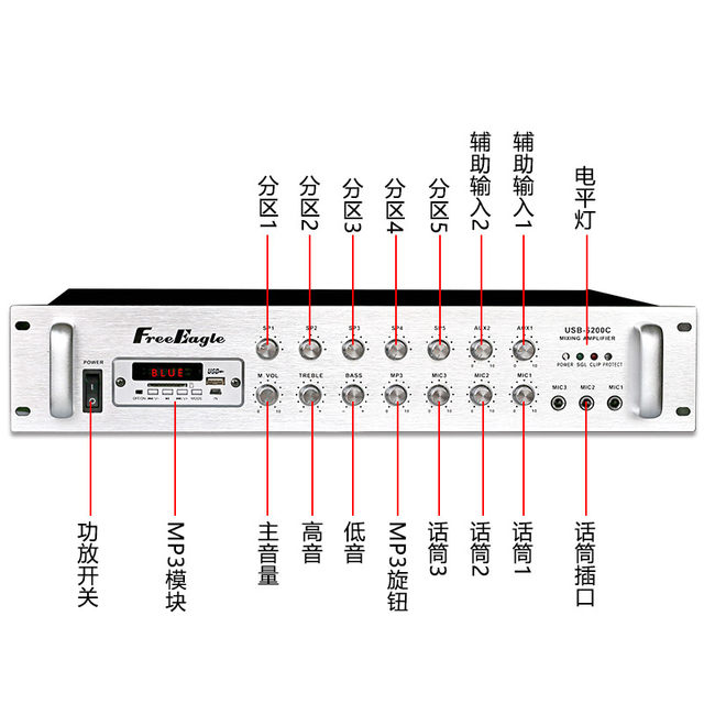 High-power Bluetooth constant pressure power amplifier partition campus ...
