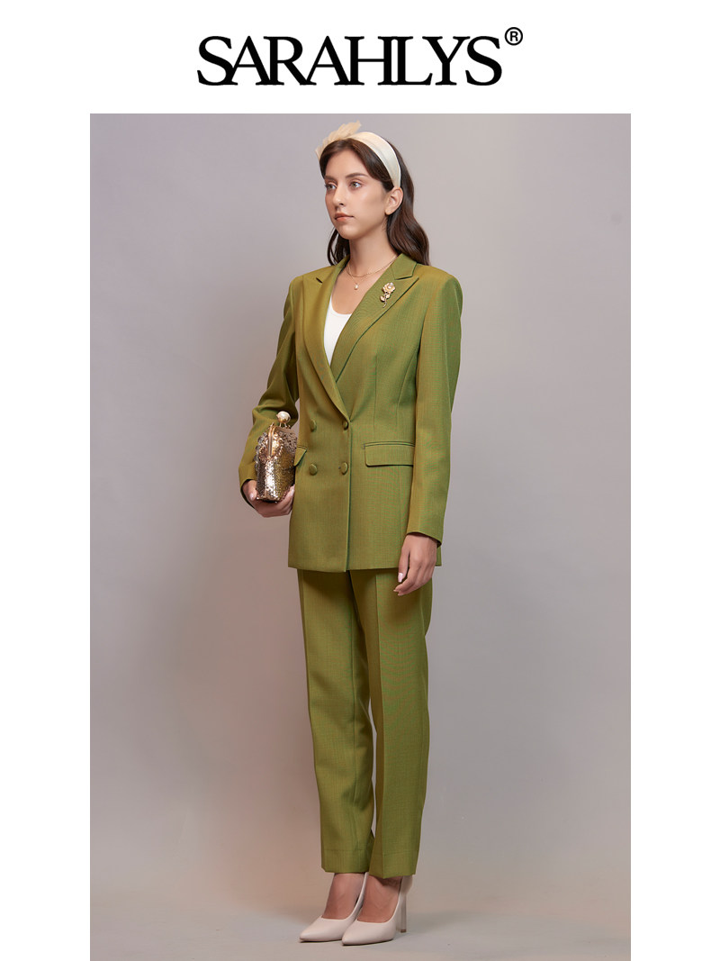 Sarahlys niche designer brand brand avocado green west suit French ...