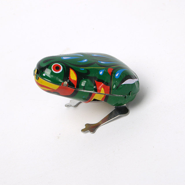 Tin frog toy small frog toy children's gift wind-up chain jumping ...