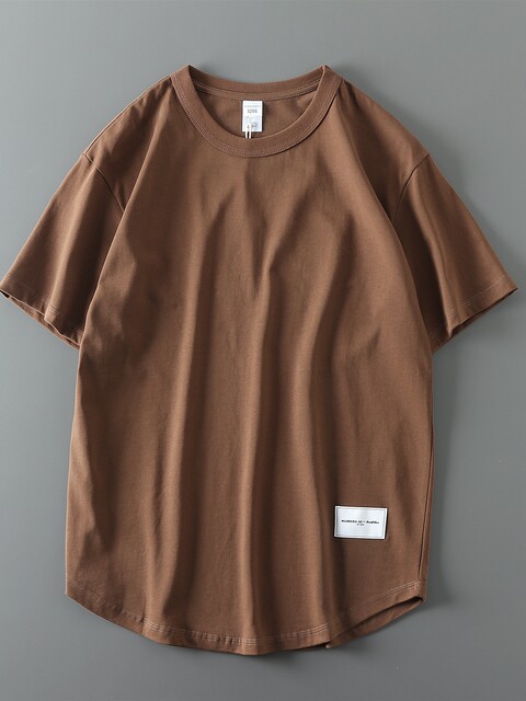 Heavy cotton short -sleeved T -shirts Japanese simple summer front and ...