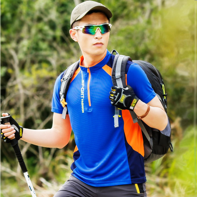 Outdoor quick-drying T-shirt men's short-sleeved sweat-absorbent ...
