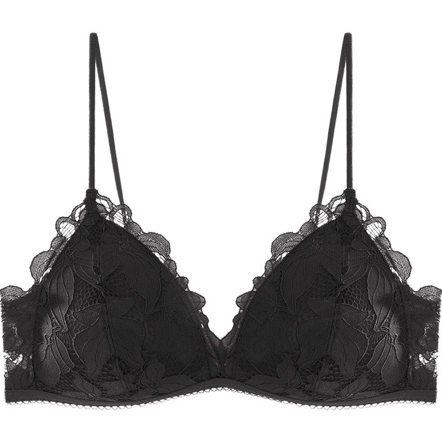 Underwear Women's Thin White Lace Wireless French Triangular Cup Thin ...