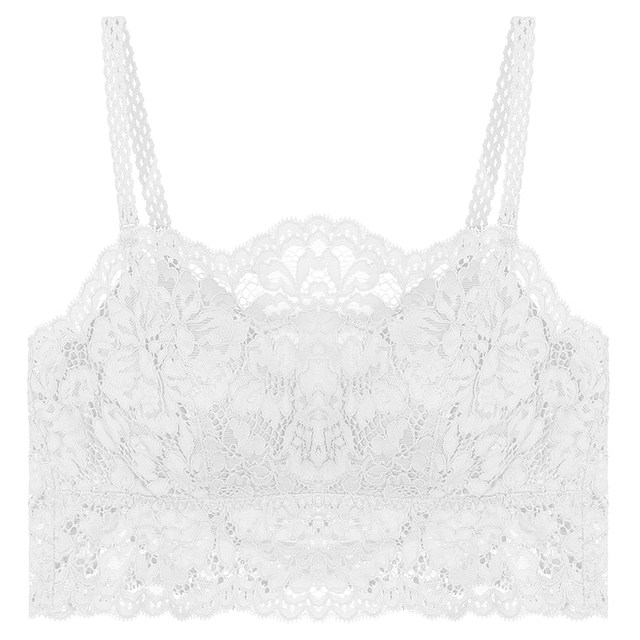 Lace tube top bra for women with straps to prevent exposure, white ...