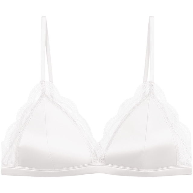 Women's summer thin lace white small bust spaghetti straps push-up ...