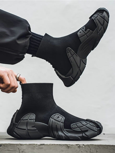 Socks, shoes, men's shoes, lightweight, soft-soled, elastic fly-woven ...