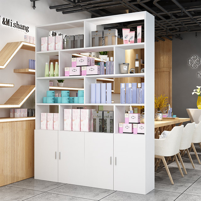 Shop partition shelf product display cabinet beauty salon display table ...
