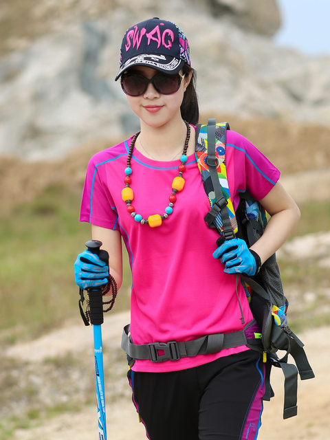 Outdoor short-sleeved quick-drying clothes for women T-shirts for women ...