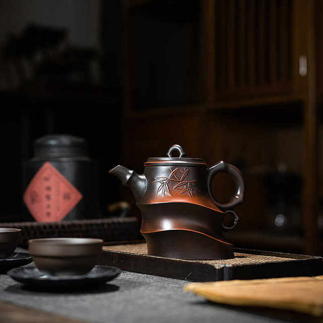 High-end purple pottery Fengming large wide mouth teapot large capacity ...