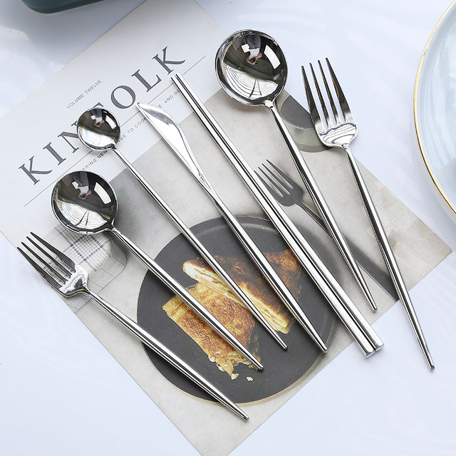 Nordic 304 Stainless Steel Western Kids and fork Chopsticks Four -piece ...