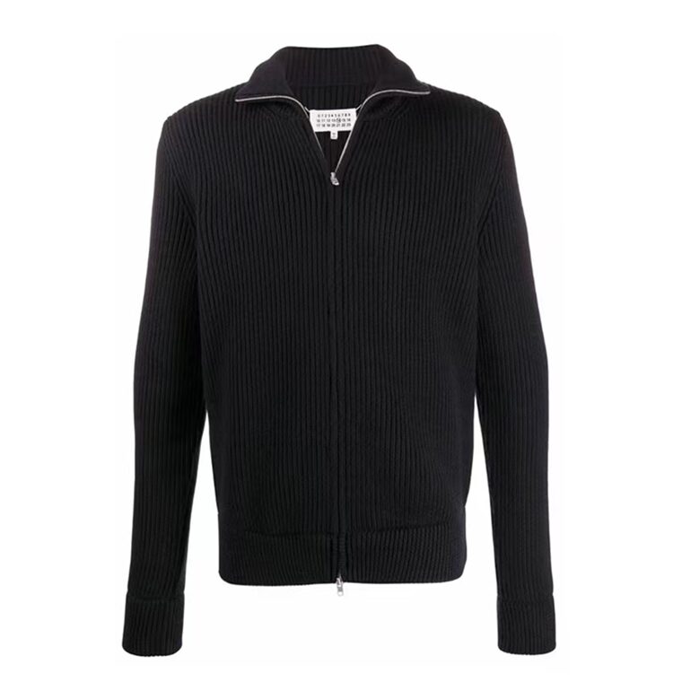 Morgiela original margiela style zipper turtleneck wool cardigan sweater for men and women MM6 ...