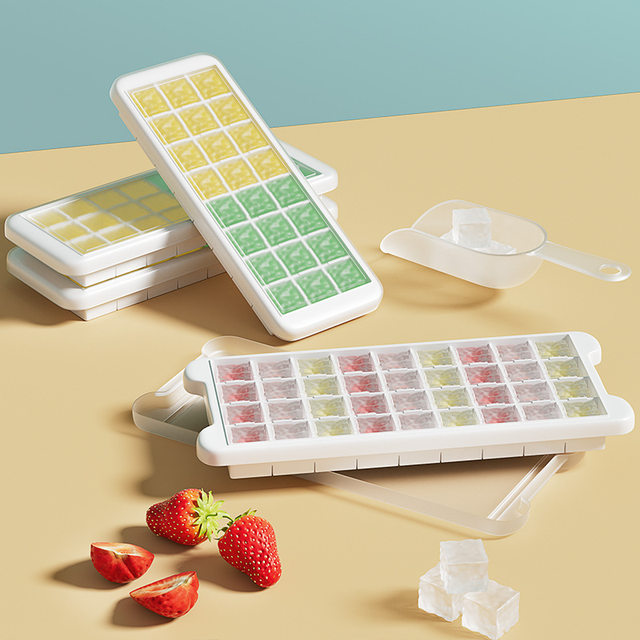 Ice mold food -grade silicone ice grid ice box frozen ice cubes storage ...